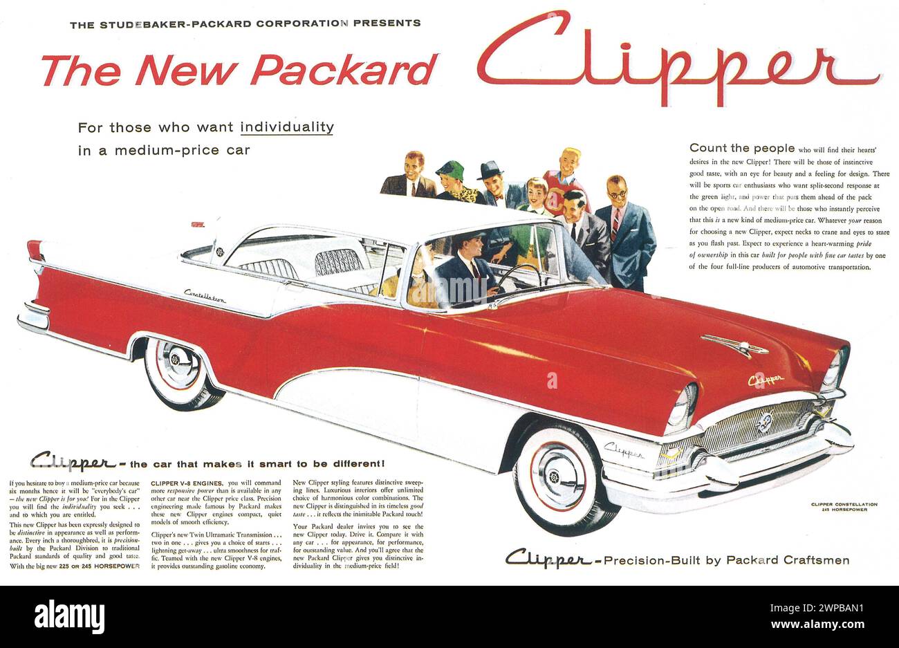 1955 Packard Clipper Print Ad Stock Photo - Alamy