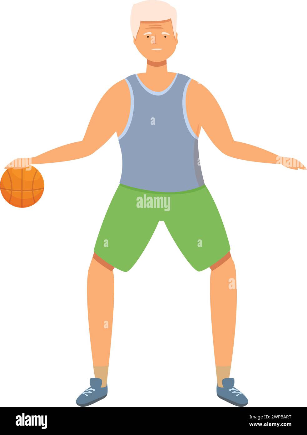 Senior man play basketball icon cartoon vector. Sport gym. Fitness ...