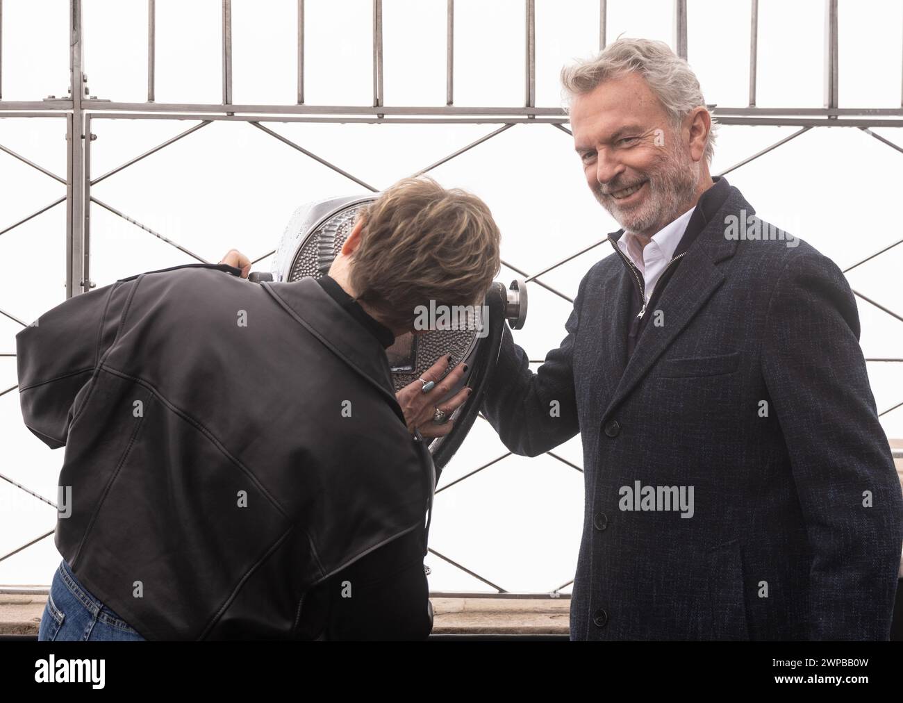 Annette Bening and Sam Neill visit Empire State Building in New York on ...