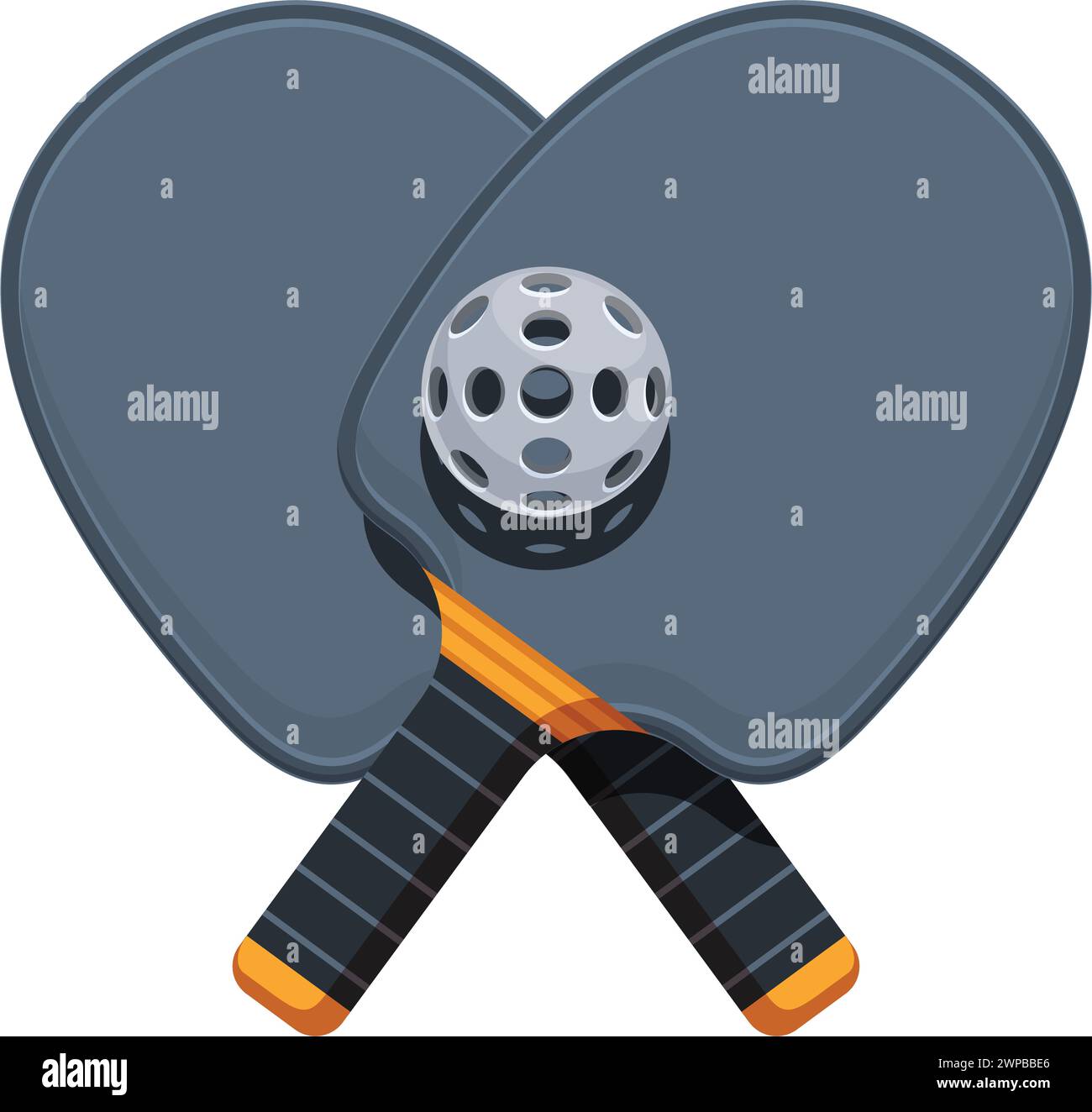 Player paddle sport icon cartoon vector. Game pickleball. Ball holes ...