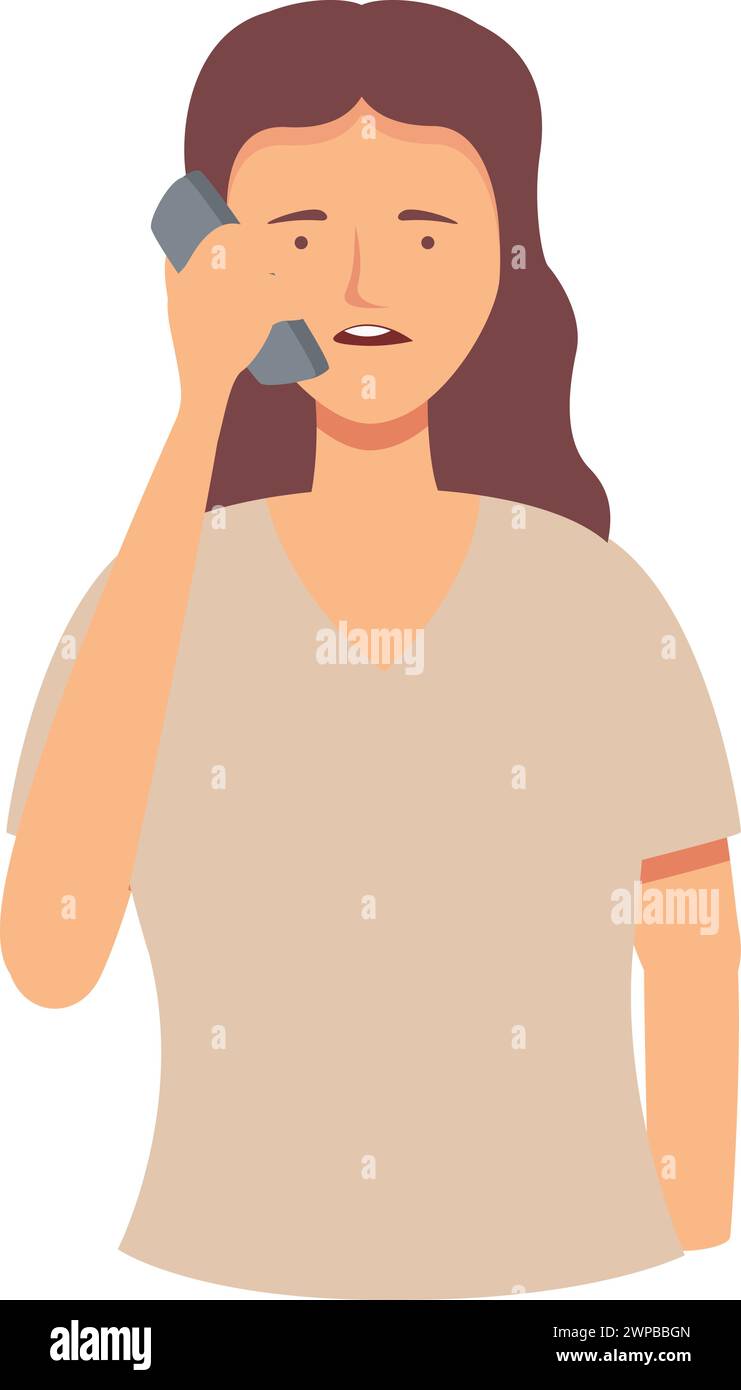 Home phone conversation icon cartoon vector. Parent talking. Kid care ...