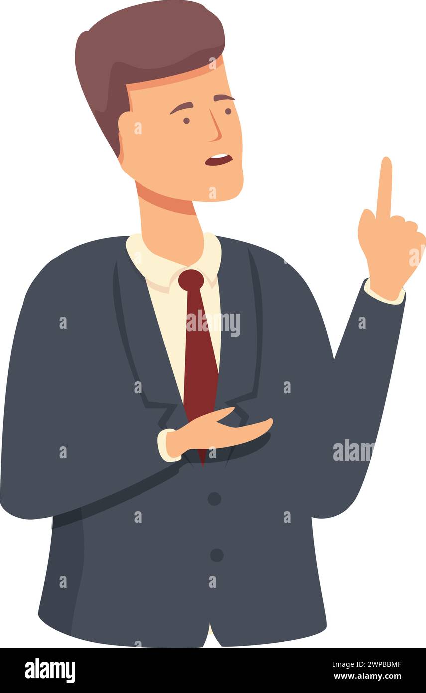 Business speaker talking icon cartoon vector. Modern chat character ...