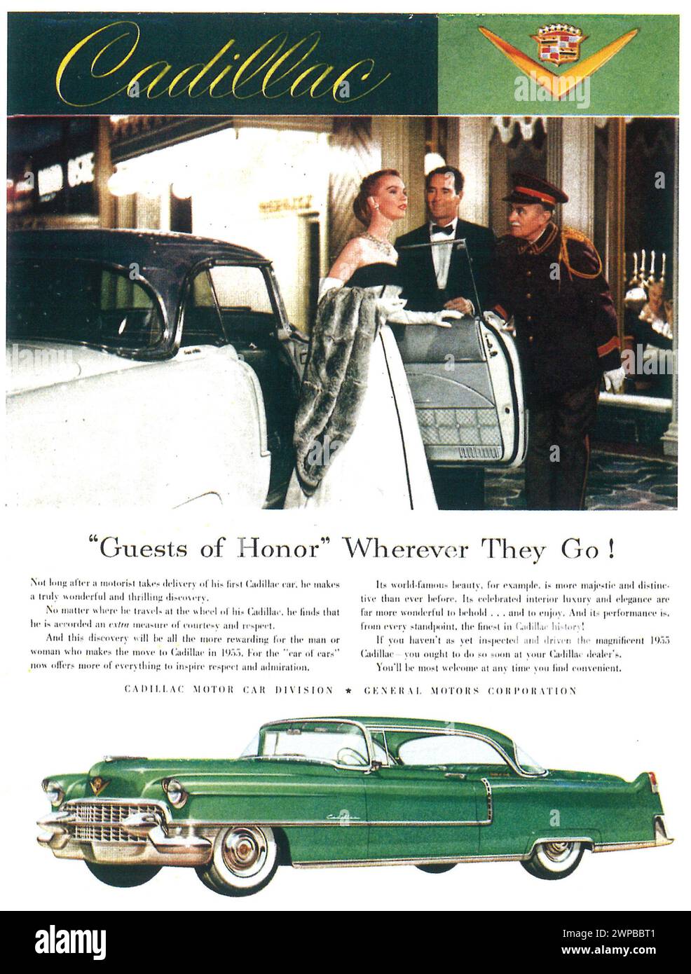 1955 Cadillac Print Ad Stock Photo - Alamy