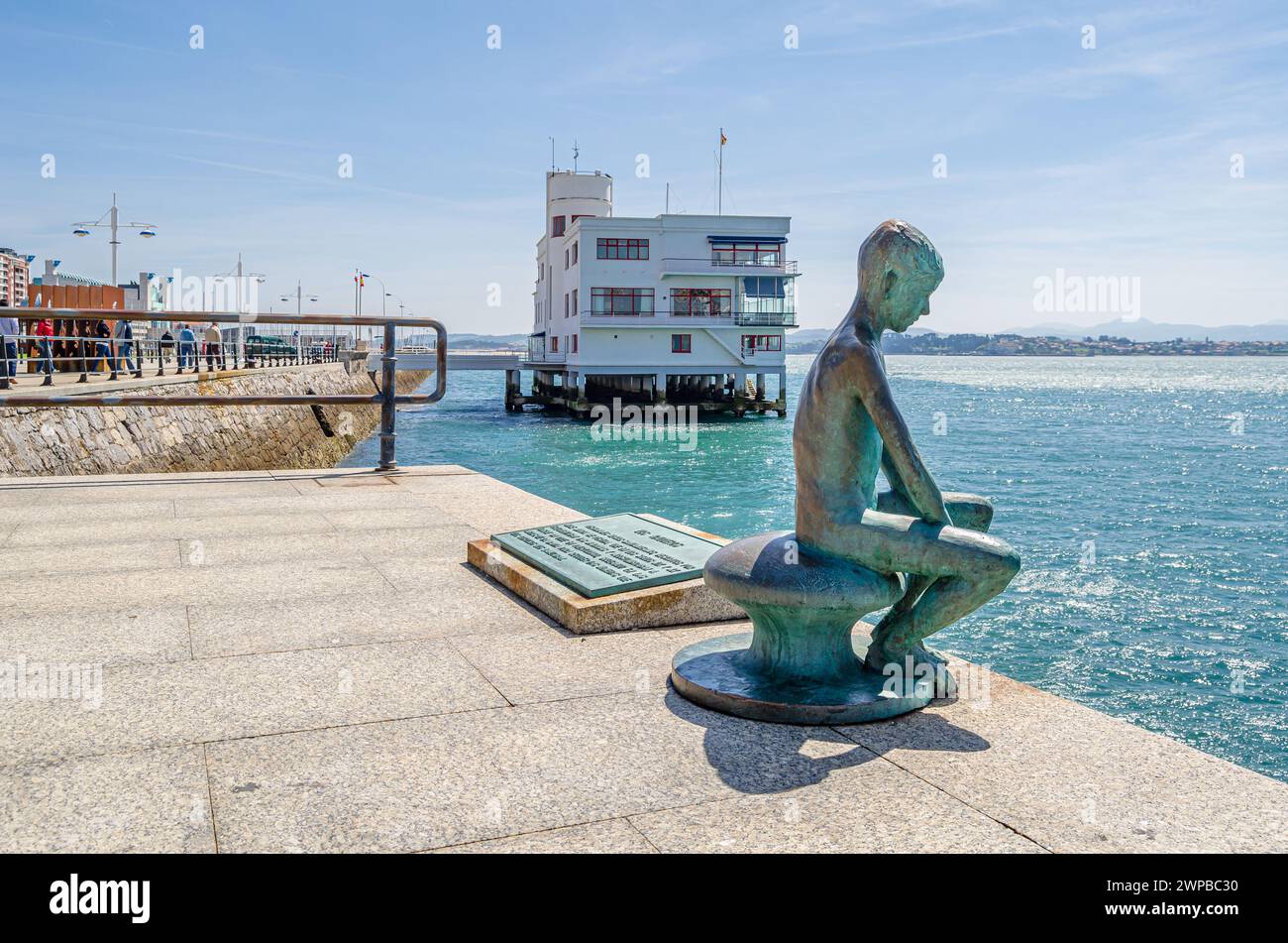 SANTANDER, SPAIN - MAY 4, 2014: Sculpture "Monument to the raqueros ...