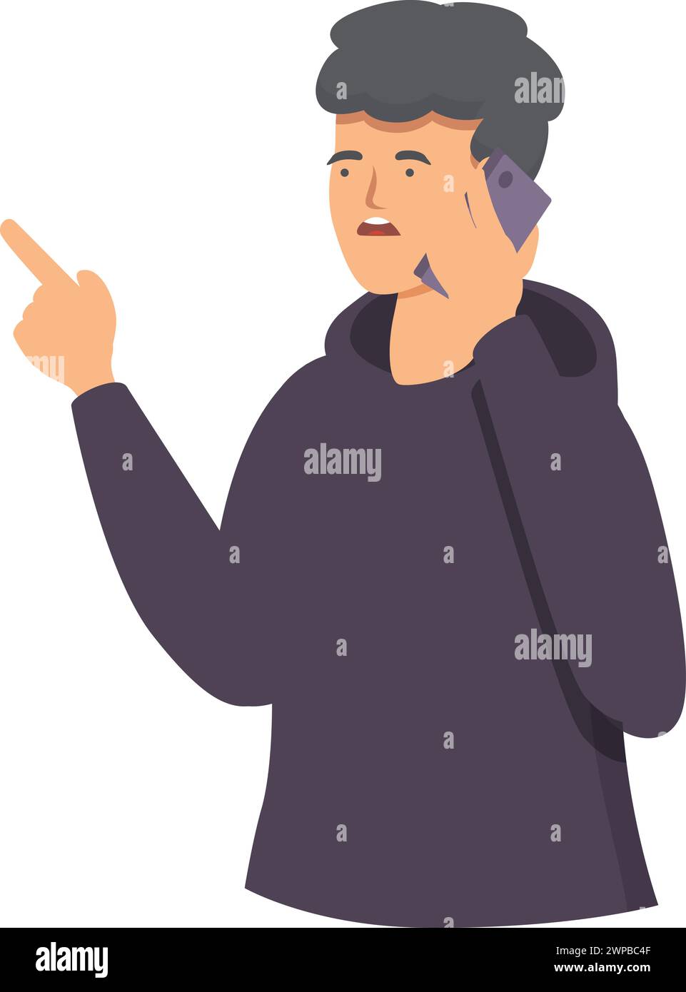 Talk Friend Phone Icon Cartoon Vector Modern Discussion Mobile