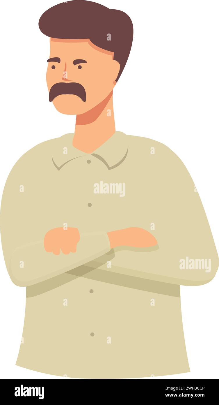 Serios mustache father talk icon cartoon vector. Family conversation ...