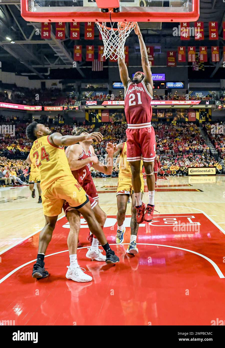 COLLEGE PARK, MD - MARCH 03: Indiana Hoosiers forward Mackenzie Mgbako ...