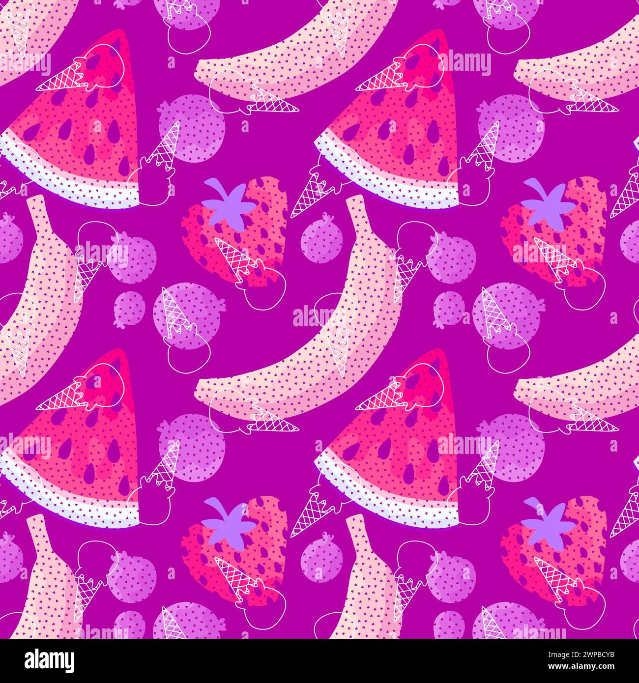 Doodle fruit natural strawberry hi-res stock photography and images - Alamy