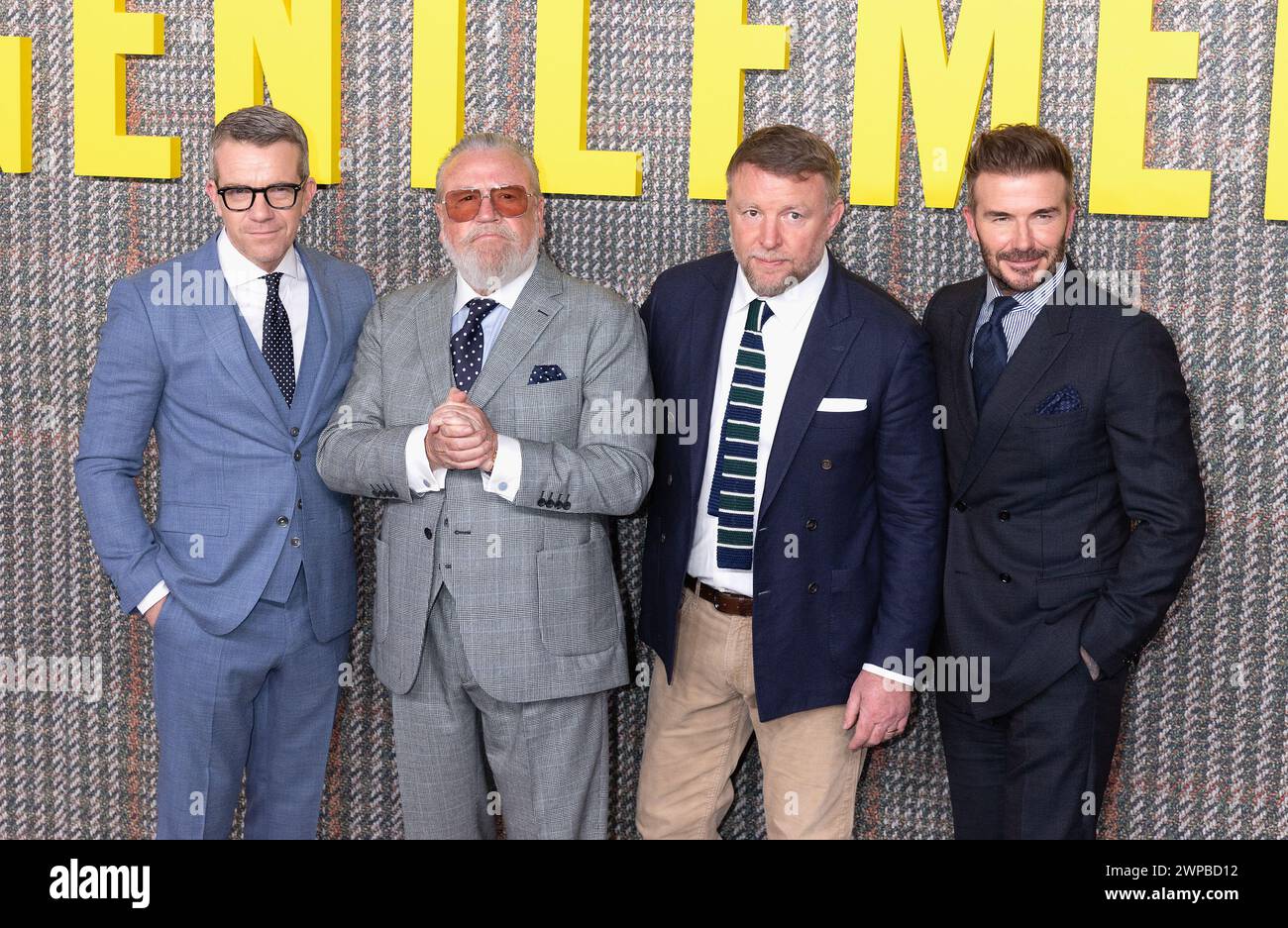 London Uk March 5th 2024 L R Max Beesley Ray Winstone Guy Ritchie And David Beckham