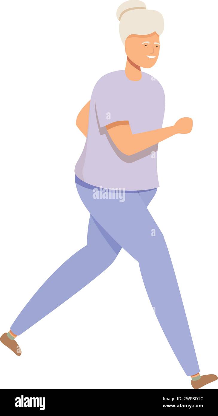 Woman morning jogging icon cartoon vector. Life workout. Run person ...
