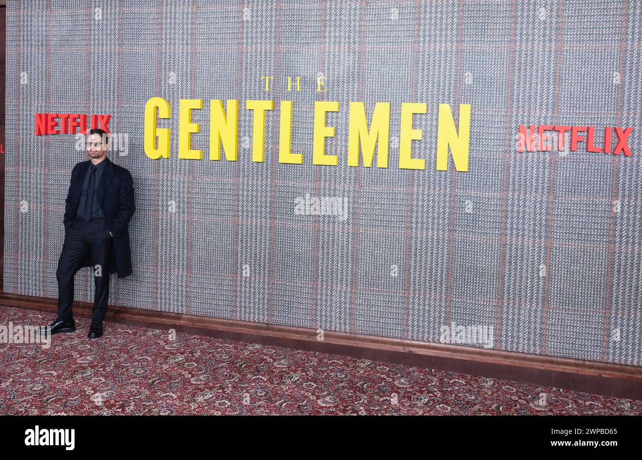 London, UK. March 5th, 2024. Theo James attends THE GENTLEMEN UK Series Global Premiere Arrivals ...