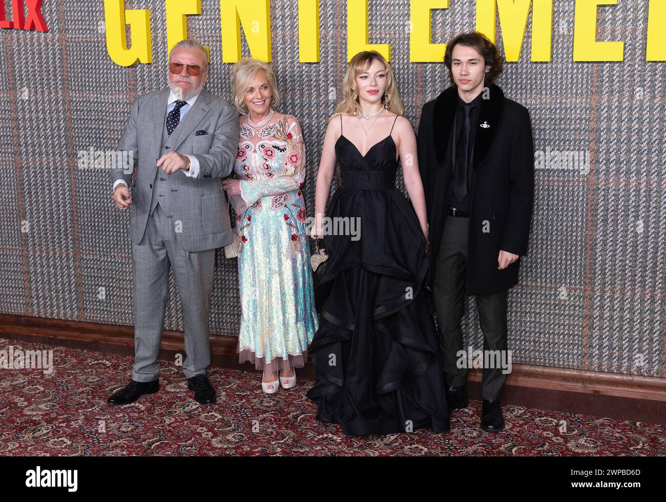 London, UK. March 5th, 2024. (L-R) Ray Winstone, Elaine Winstone, Ellie ...