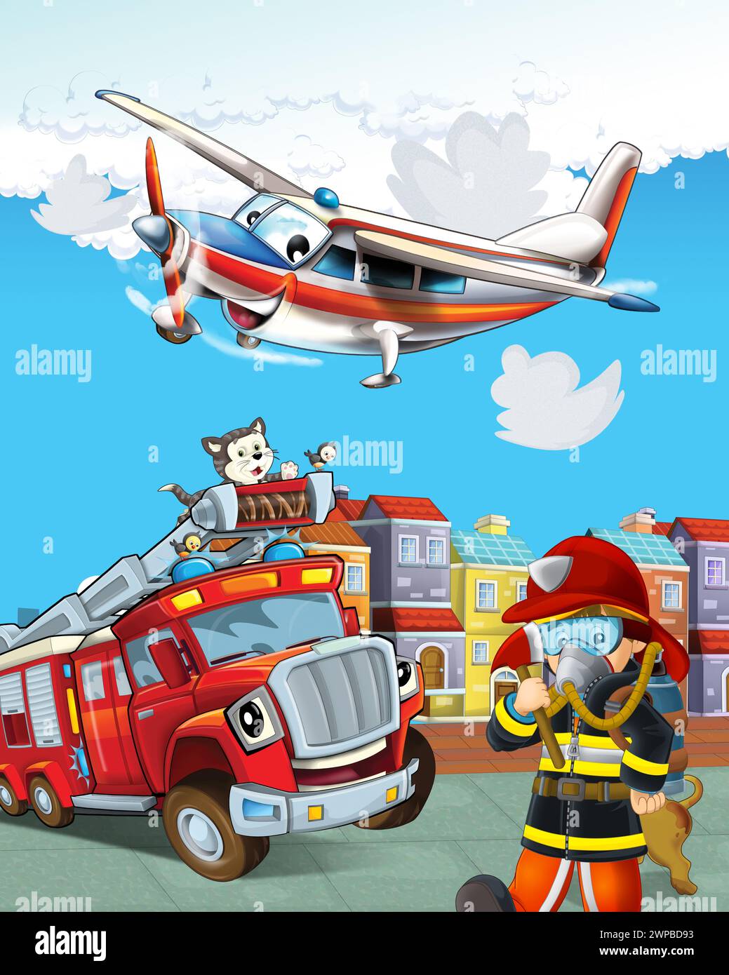 Cartoon fireman hi-res stock photography and images - Alamy