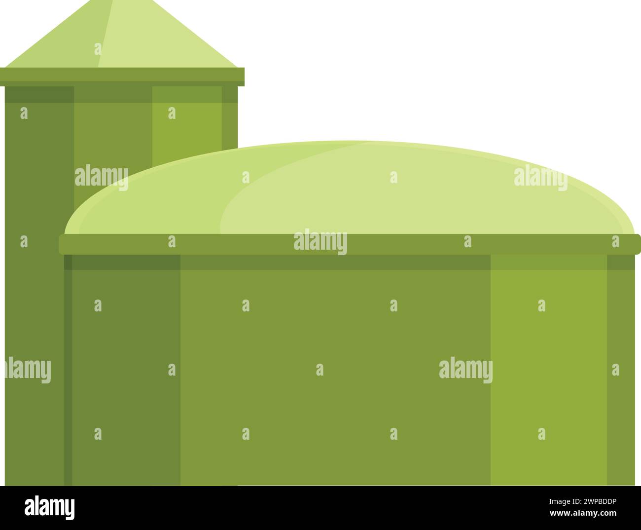 Biogas eco factory icon cartoon vector. Source organic power. Bio plant ...