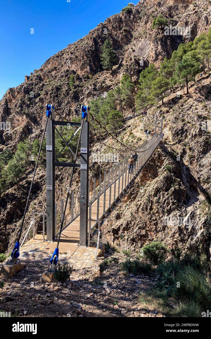 Hiking trail to Colgante bridge (Puente Colgante El Saltillo) over ...
