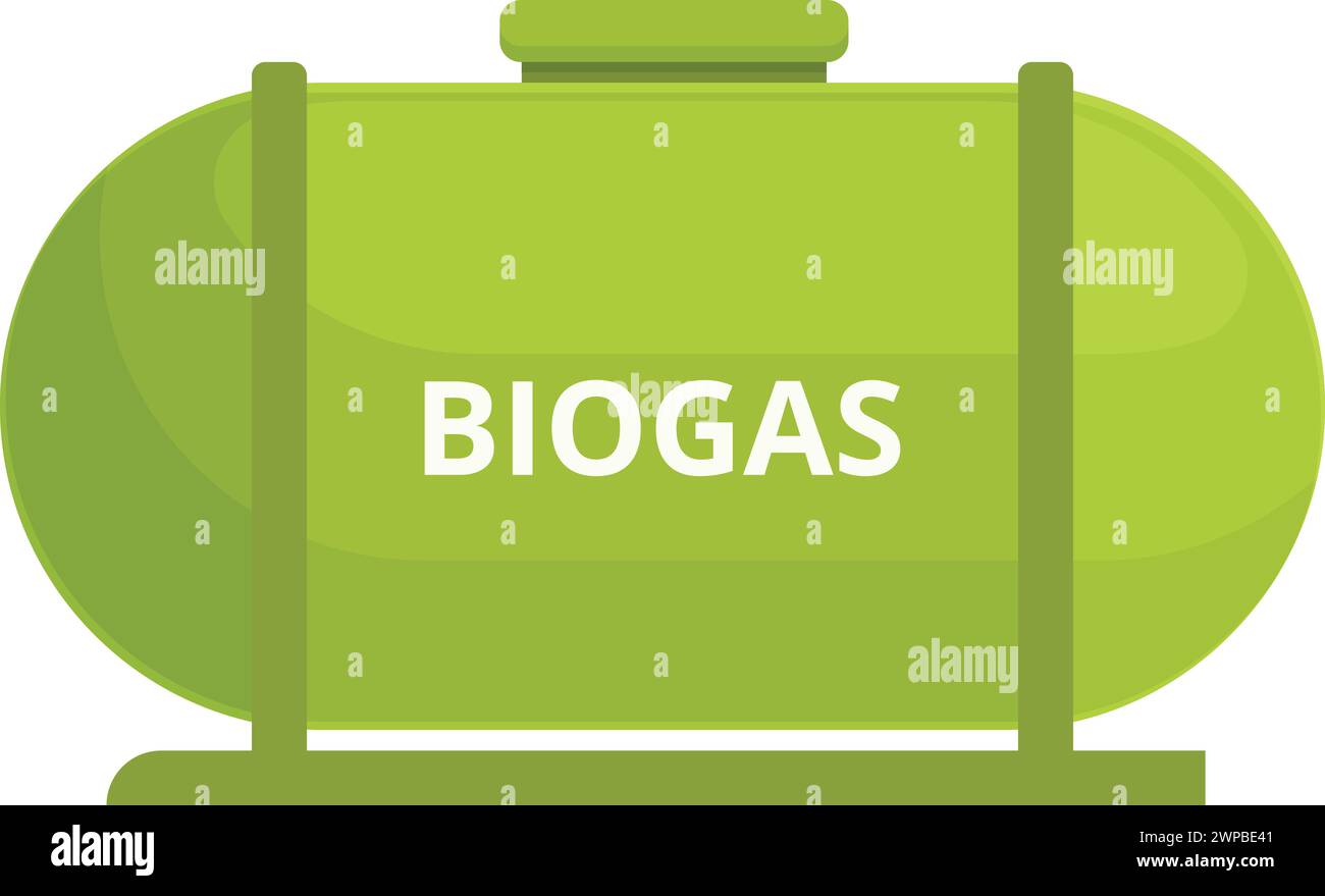 Biogas big tank icon cartoon vector. Bio fuel plant. Power industry gas ...