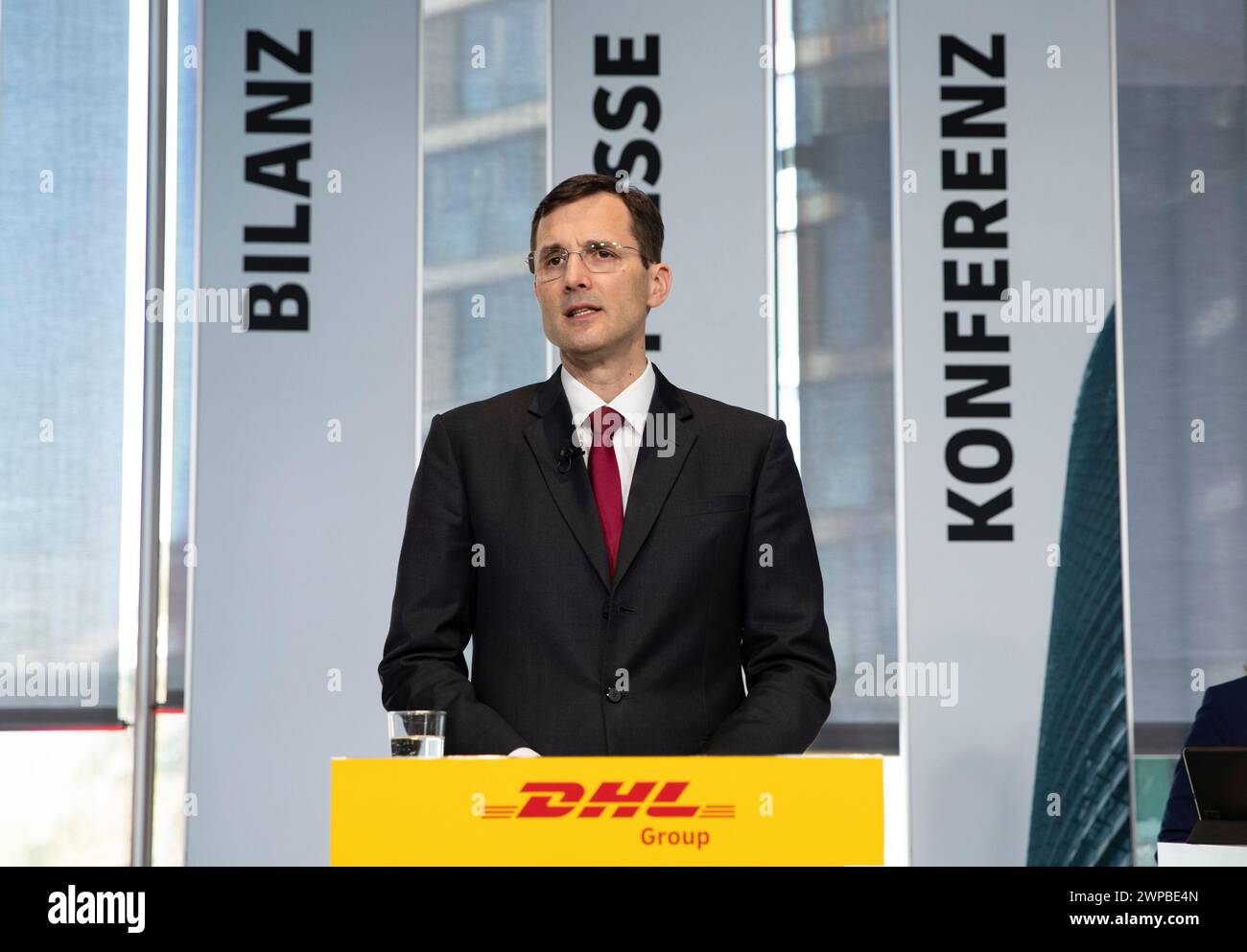 Bonn, Germany. 6th Mar, 2024. DHL CEO Tobias Meyer speaks at a press conference at DHL ...