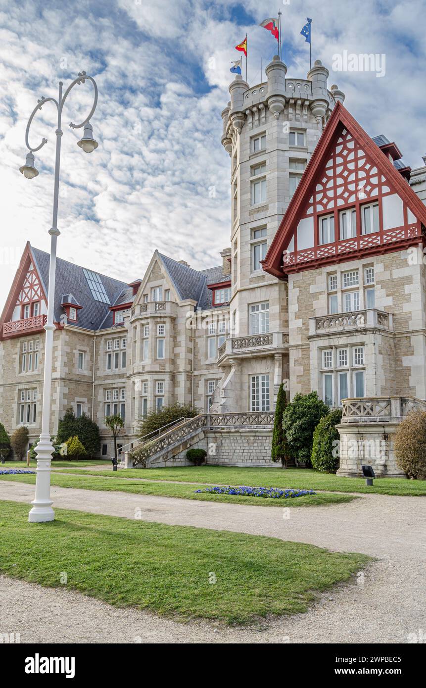 View of Palacio de la Magdalena (Magdalena Palace), located on the ...