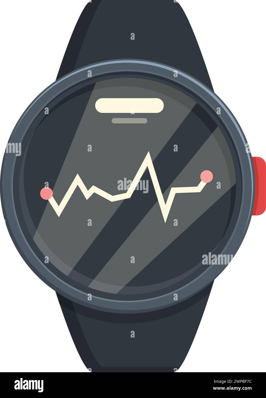 Heart rate smartwatch icon cartoon vector. Runner accessories. Item ...