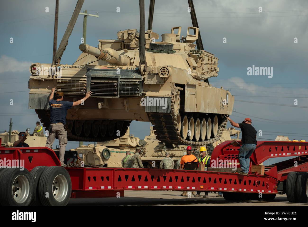 An M1A1 SEP V3 Abrams assigned to 1st Battalion, 12th Cavalry Regiment ...