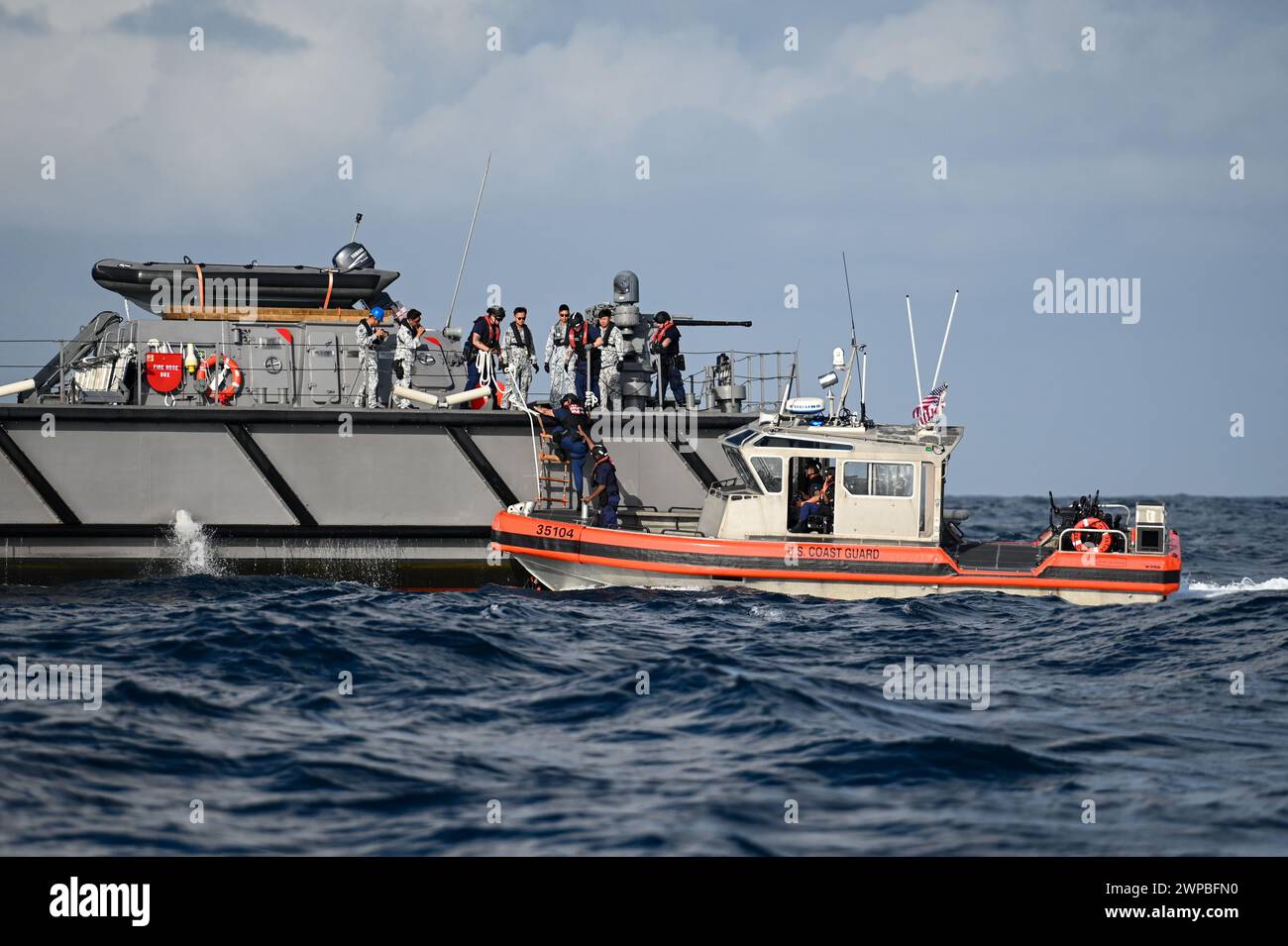 A long-range intercept boat from U.S. Coast Guard Cutter Bertholf (WMSL ...