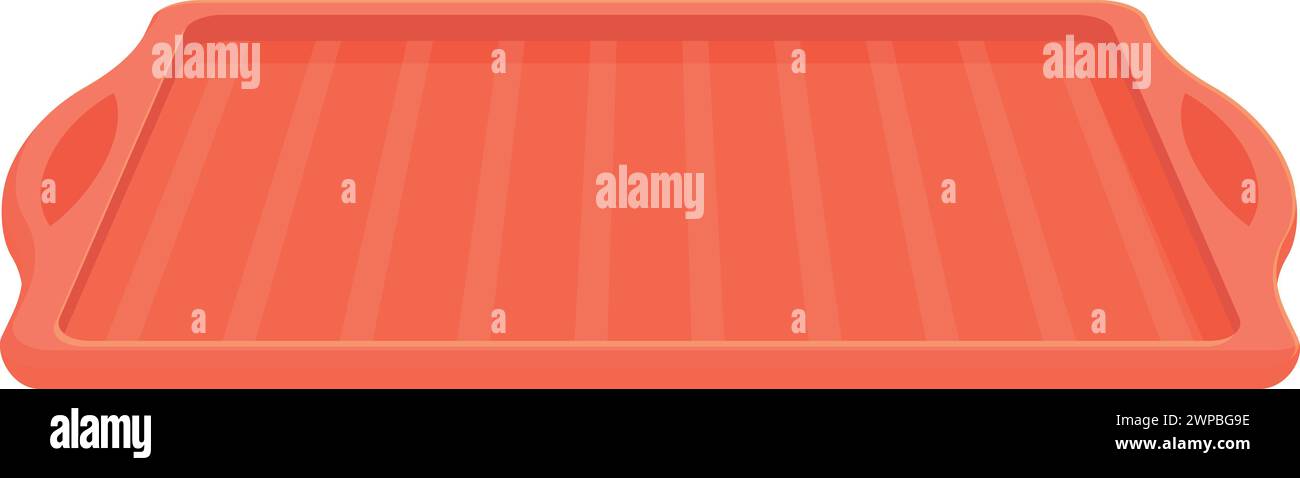 Red plastic tray icon cartoon vector. Element catering. Serving cuisine ...