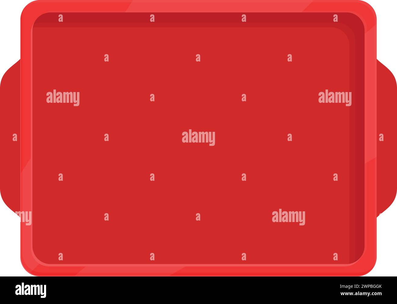 Red plastic tray icon cartoon vector. Food menu pot. Cooking cuisine ...