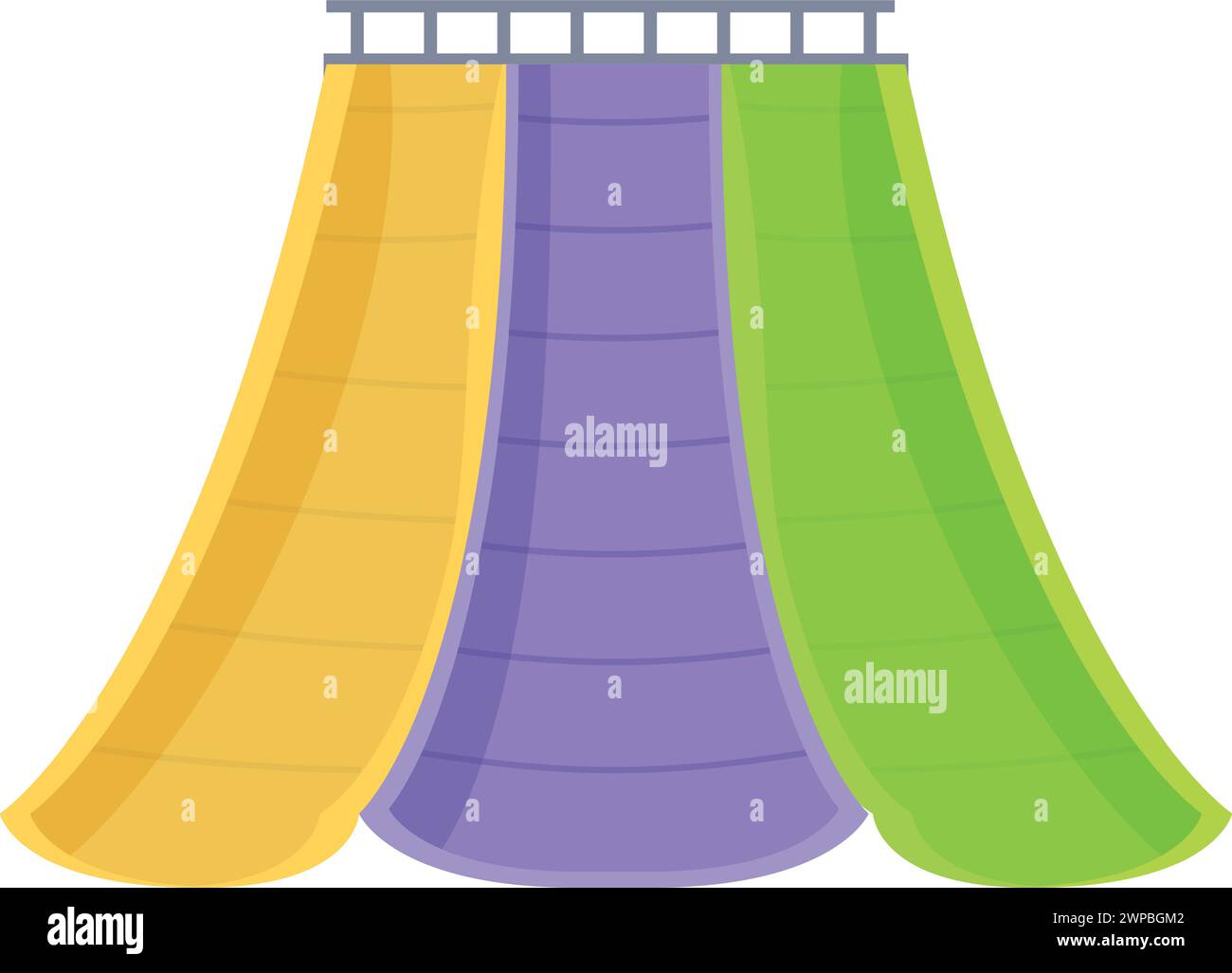 Triple water slide icon cartoon vector. Aquatic tube swim. Pool park ...