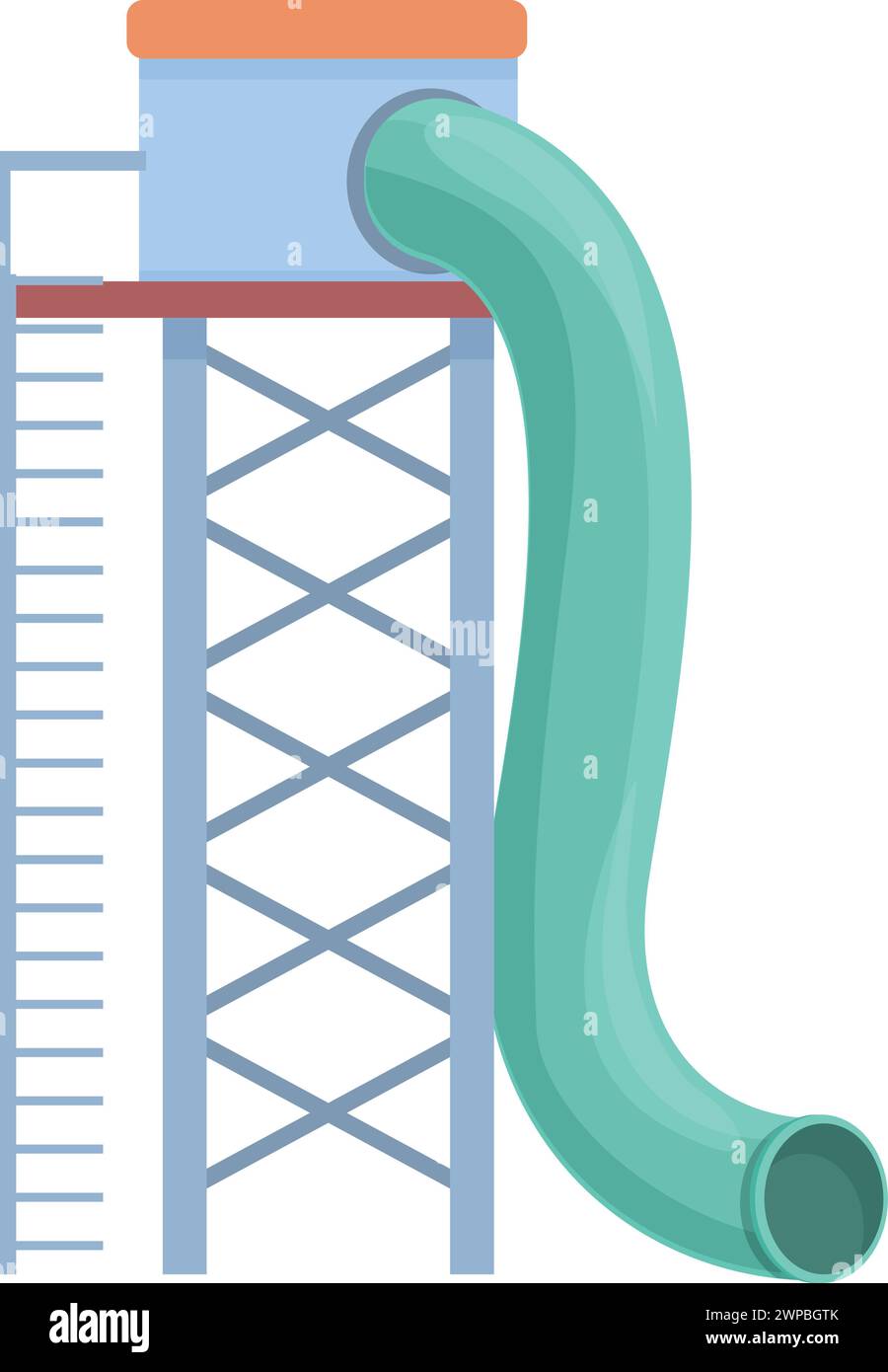 Water slide party icon cartoon vector. Tube aqua. Recreation fun swim ...
