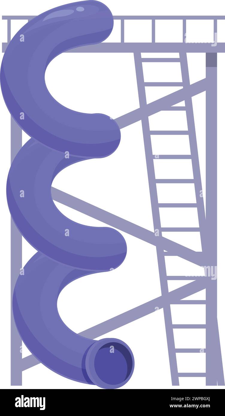 Recreation aquapark slide icon cartoon vector. Water fun party. Summer ...