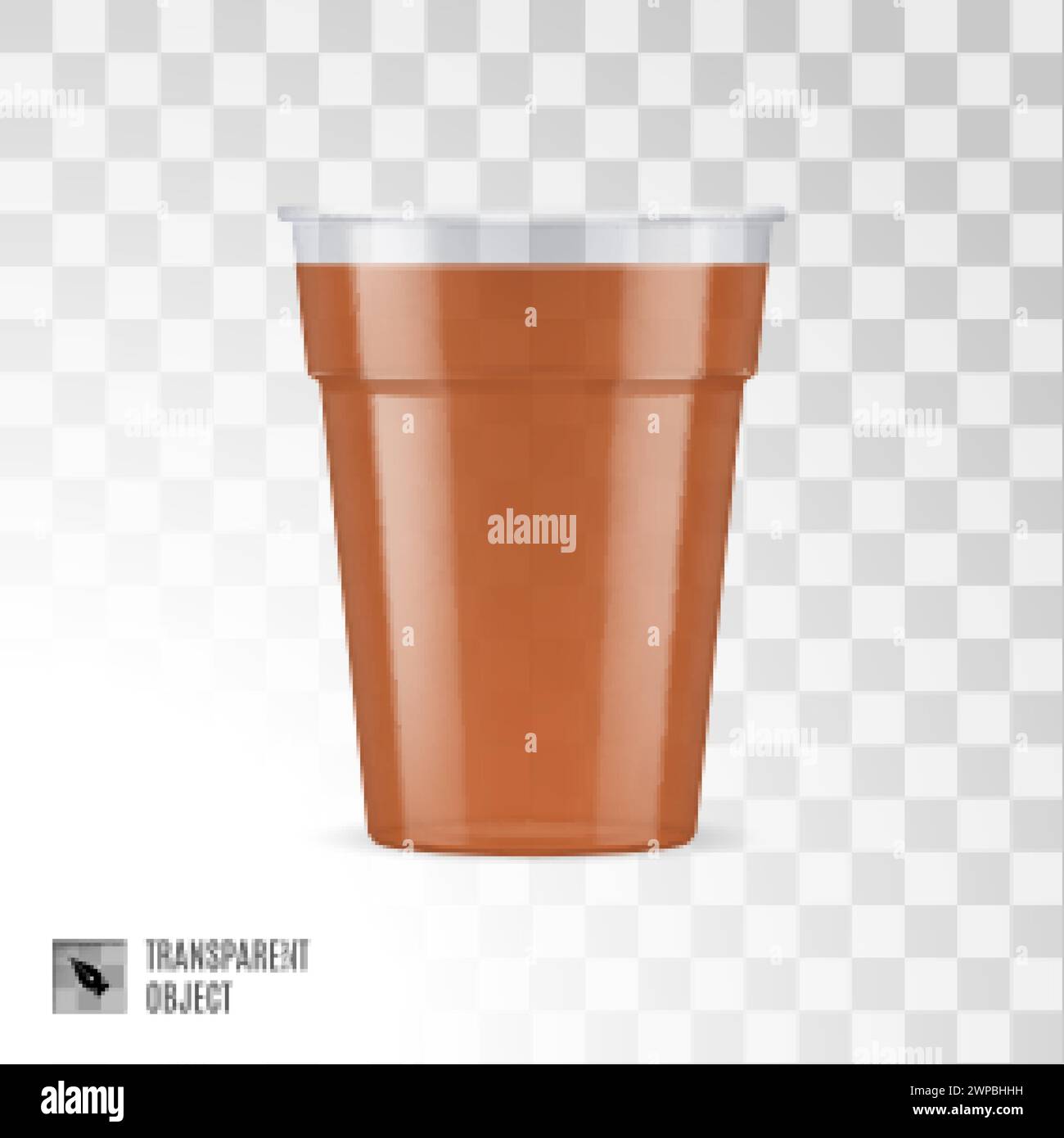 Brown Plastic Cup For Single Use. Disposable Container Mockup for ...