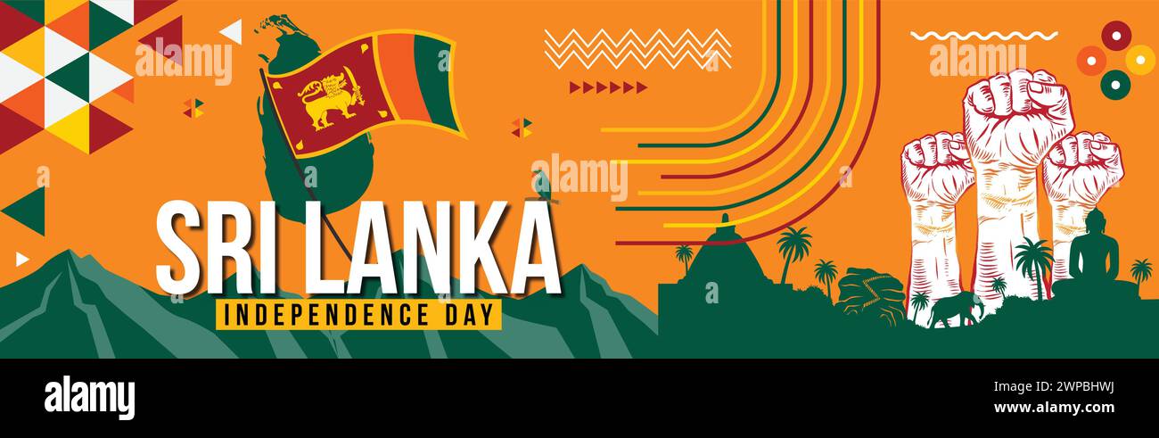 Sri lanka national day banner for independence day with Text, srilankan ...