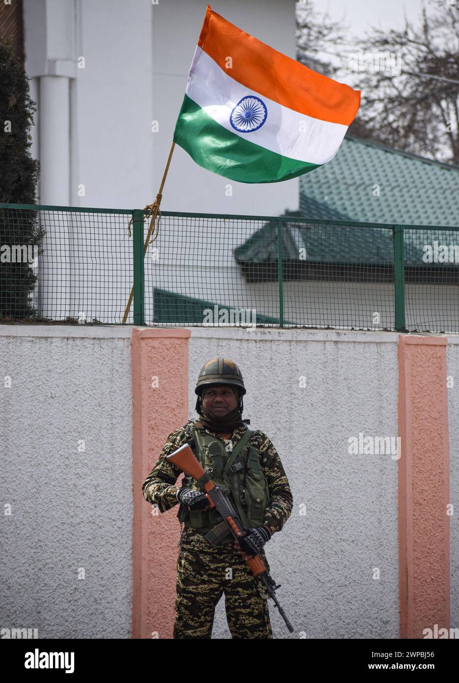 Non Exclusive: March 06, 2024, Srinagar, India : An Indian Paramilitary ...