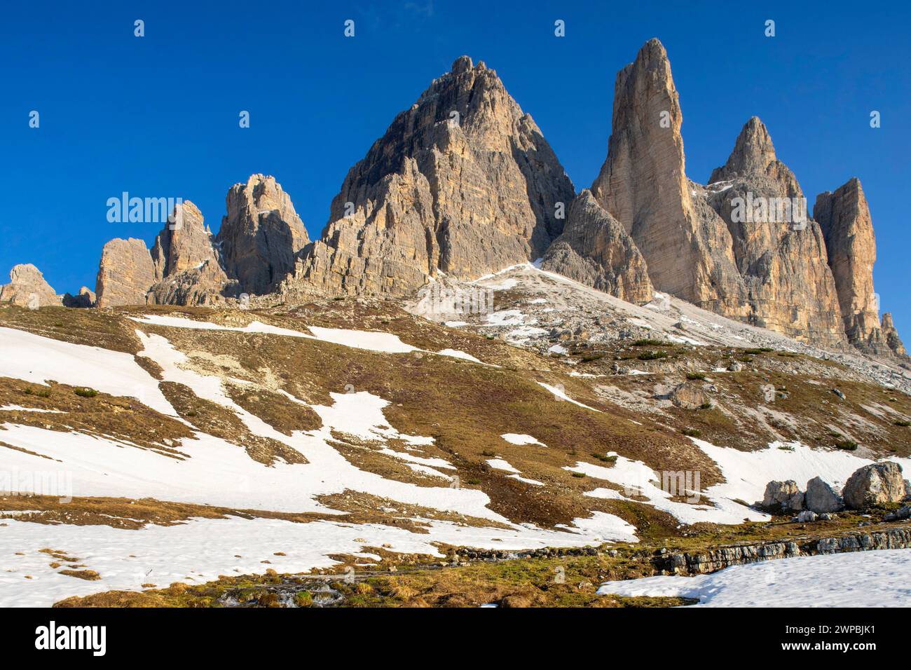 Tre Cime di Lavaredo group, Italy, South Tyrol, Dolomites Stock Photo ...