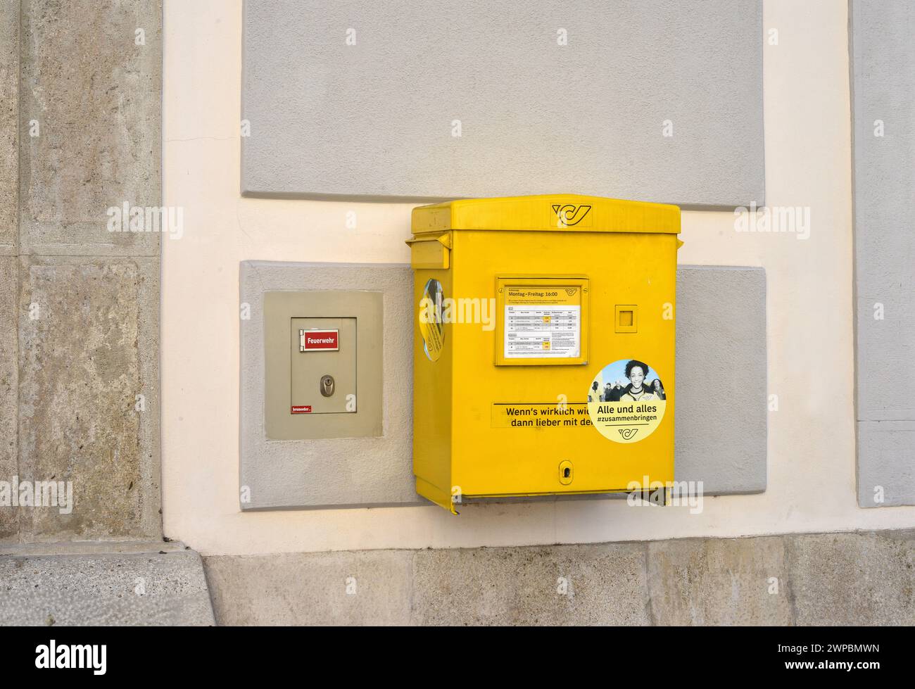 Yellow mail box austrian post hi-res stock photography and images - Alamy