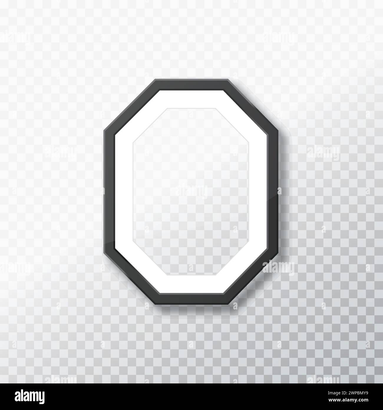 Realistic photo frame isolated on transparent background, empty picture ...