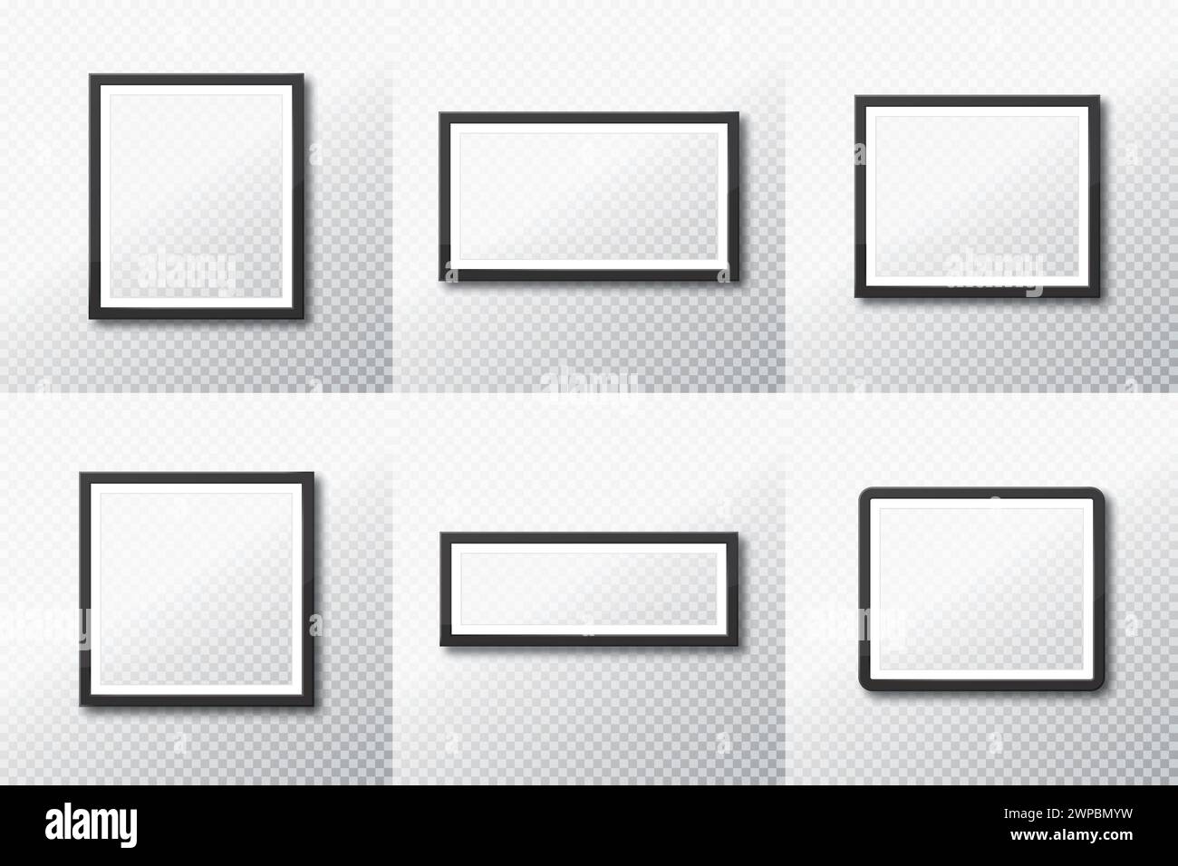 Six empty picture frames Stock Vector Images - Alamy