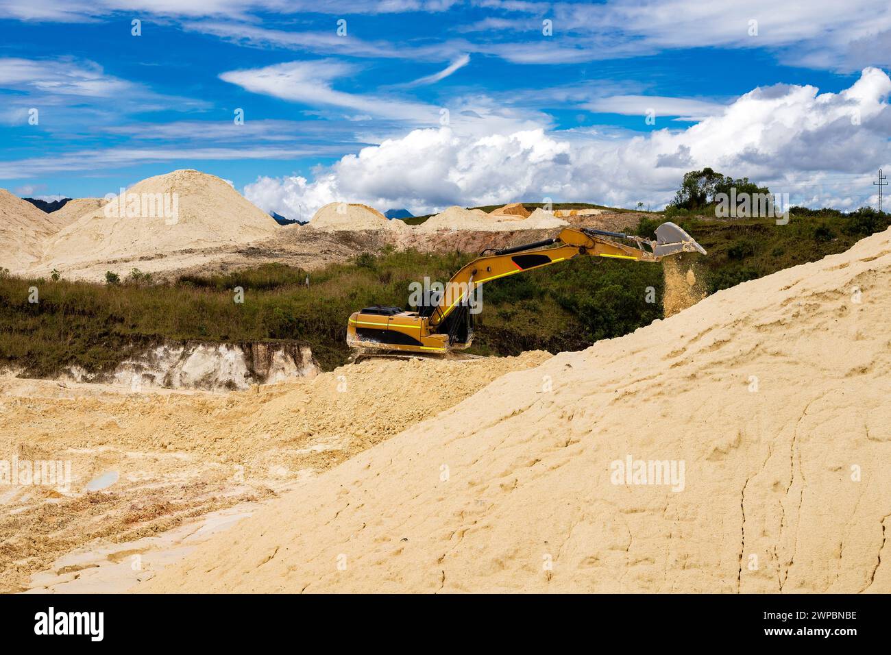 Kaolin extraction mine - White mud, clay and volcanic ash Stock Photo ...