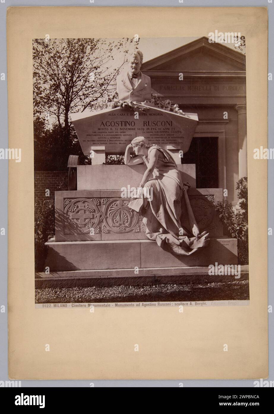 Milano - Cimitero Monumentale - Monumento ad agostino Ruscononi; Scultore A. Borghi [Milan ...