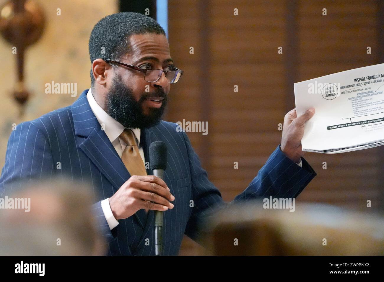 Mississippi State Rep. Fabian Nelson, D-Jackson, asks a question of ...