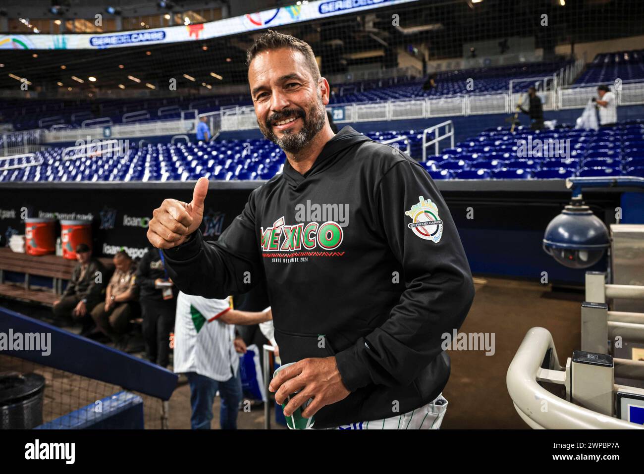 MIAMI, FLORIDA - FEBRUARY 2: Juan Gabriel Castro manager to Naranjeros ...