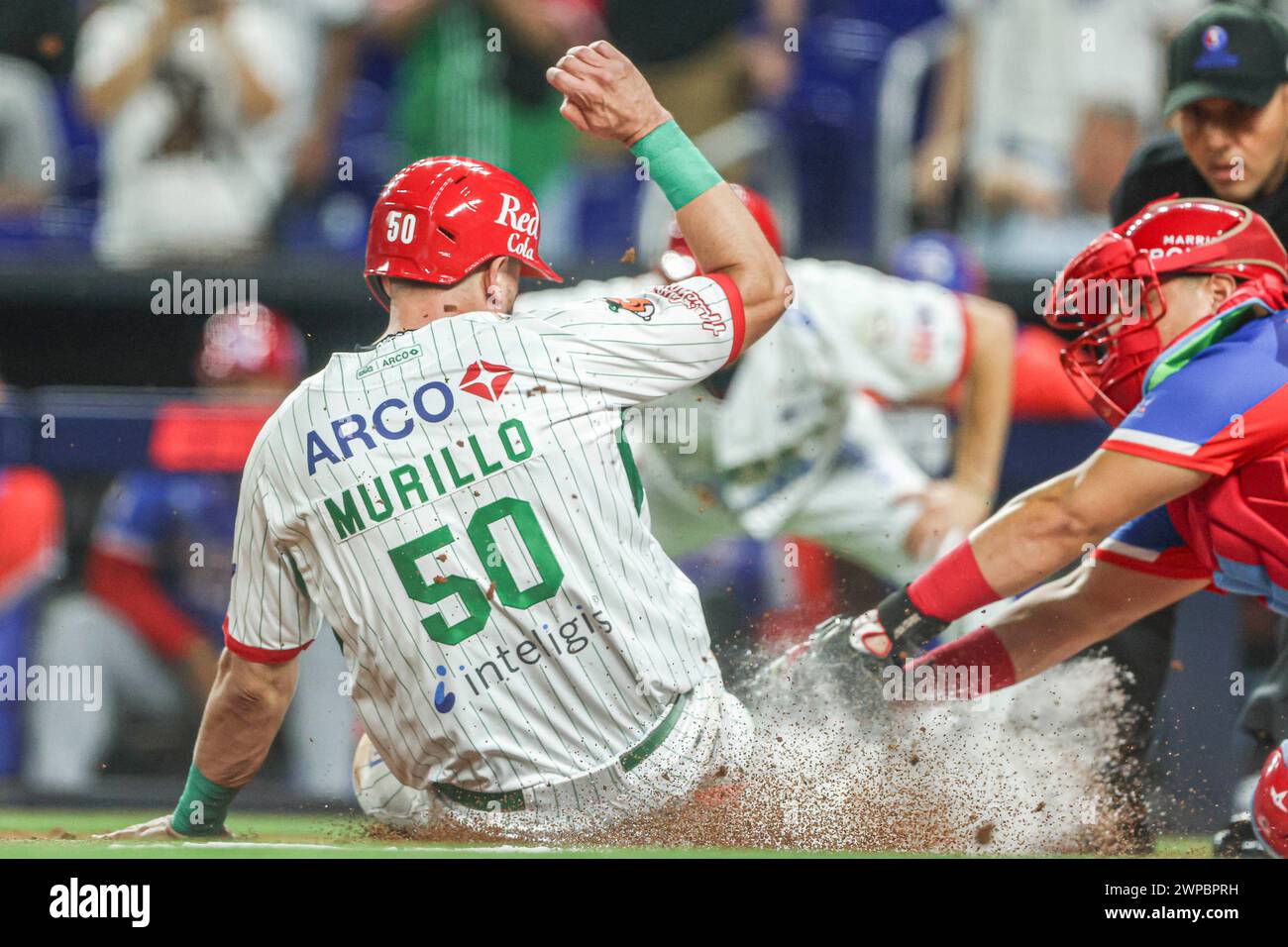 MIAMI, FLORIDA - FEBRUARY 2: Agustín Murillo of Naranjeros of Mexico is ...