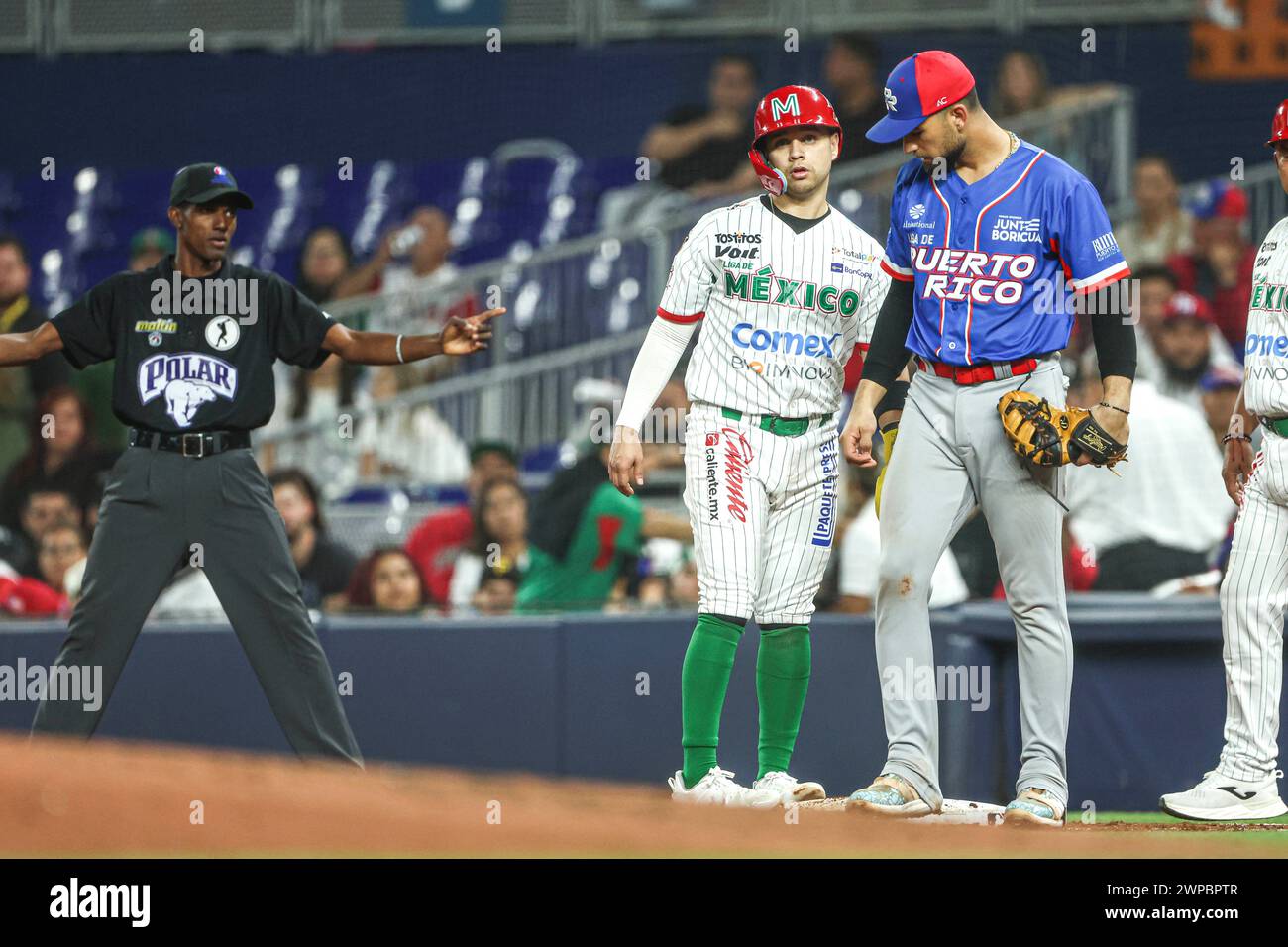 MIAMI, FLORIDA - FEBRUARY 2: Irving Lopez of Naranjeros de Hermosillo ...