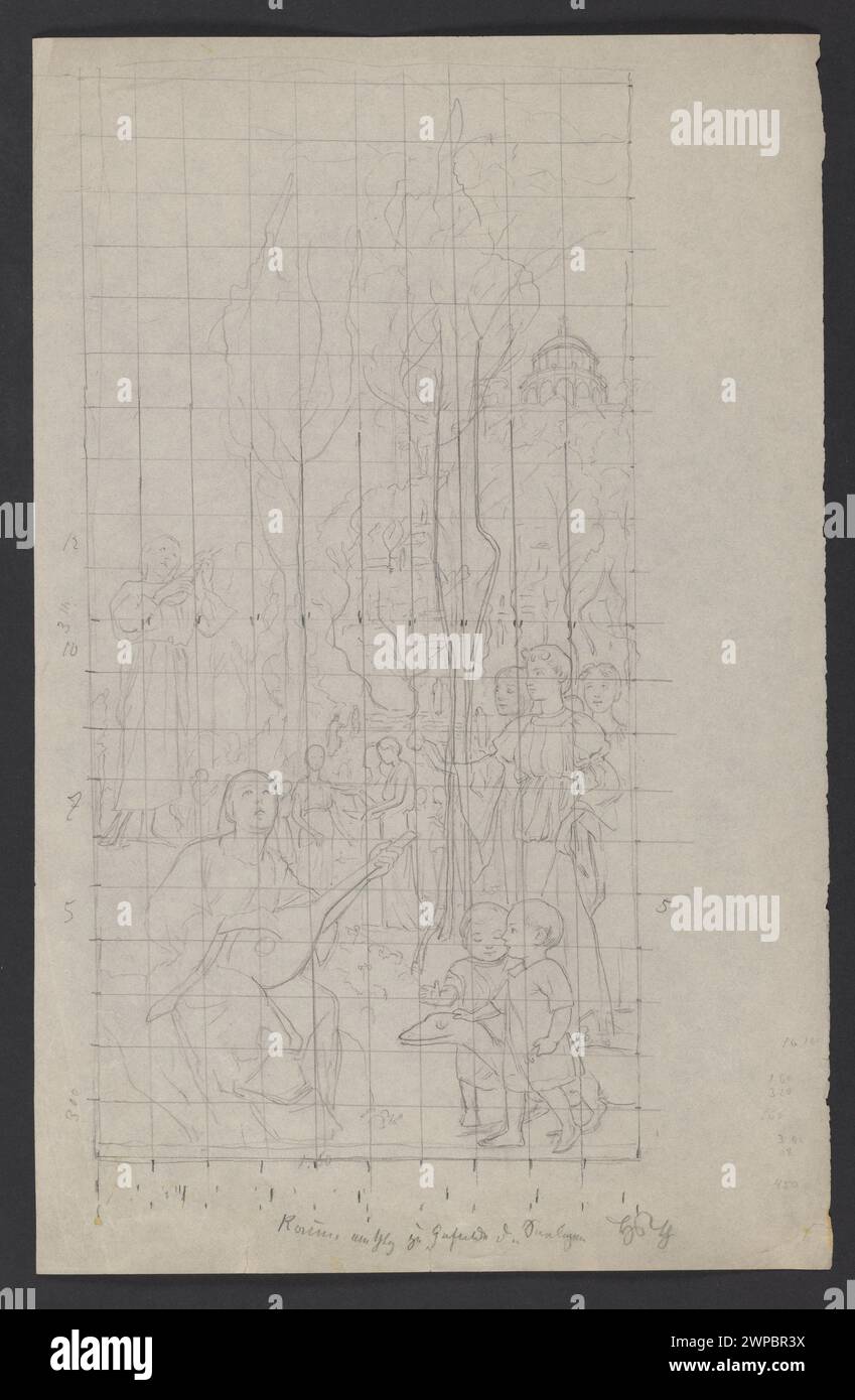 Compositional study for the painting "Paradise"; Thoma, Hans (1839-1924 ...