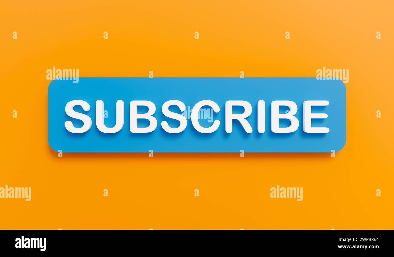 Subscribe banner. Subscribe banner in yellow and blue. Sign up ...