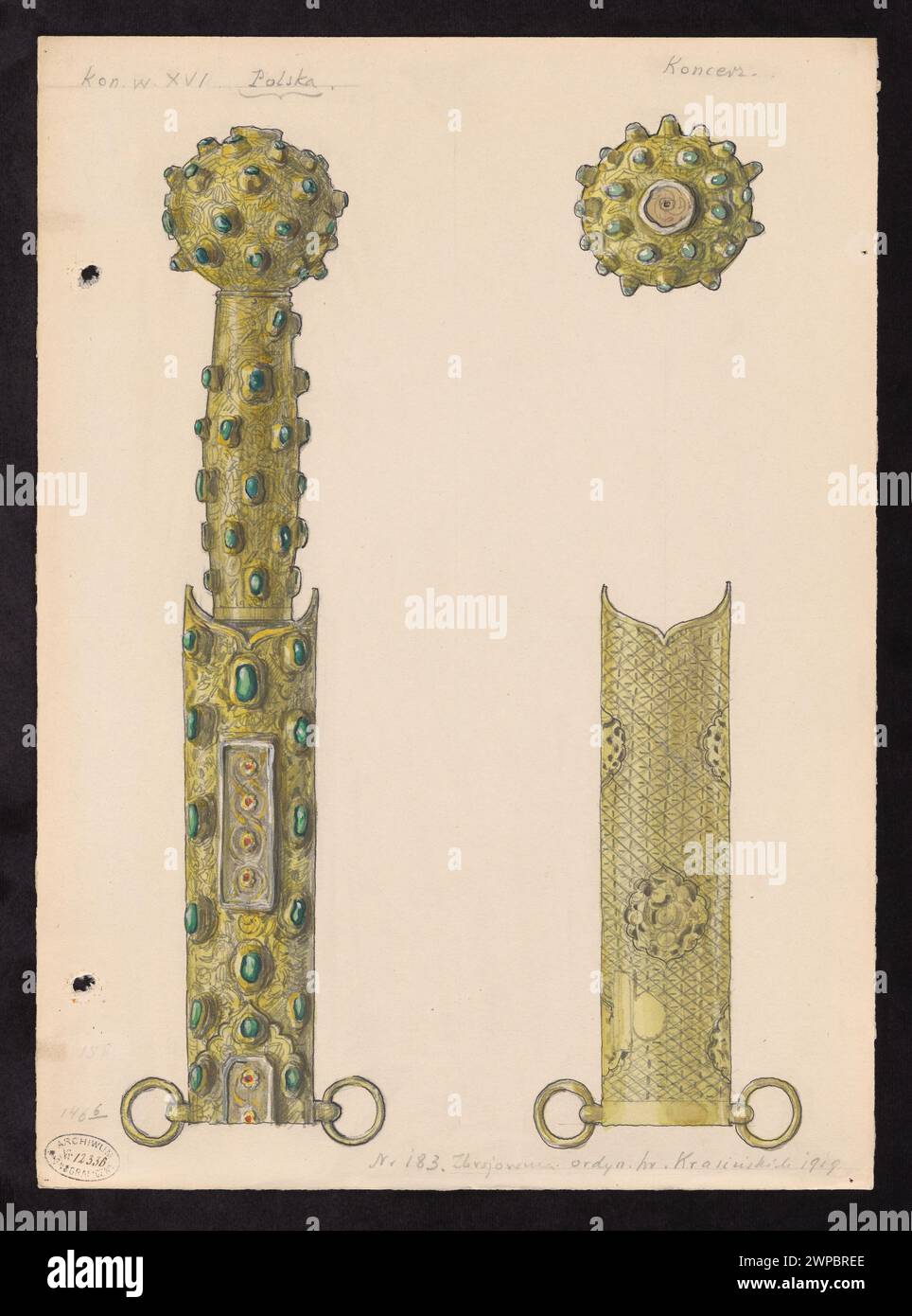 Koncerz, a Polish thrusting sword from the late 16th century, shown in ...