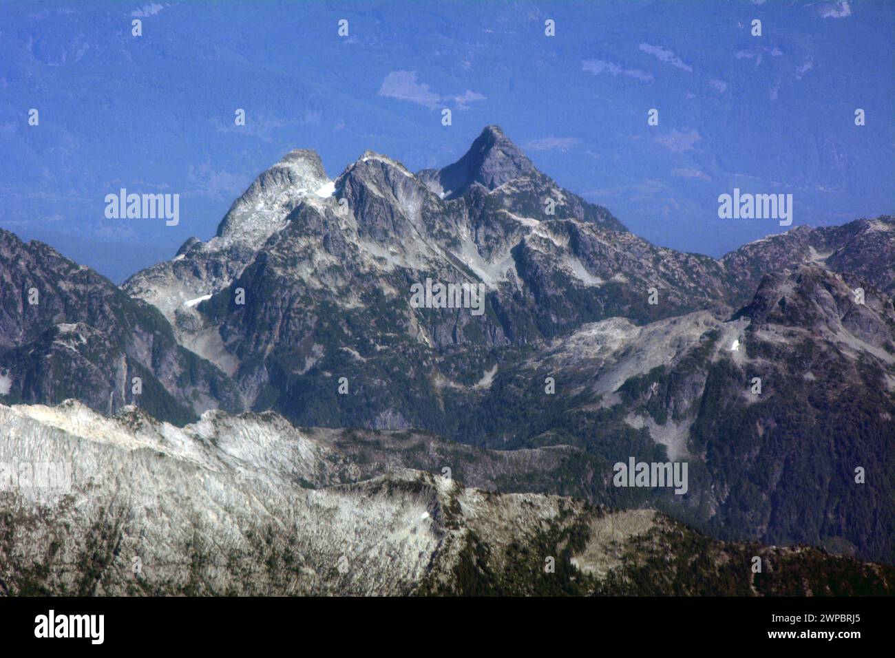 Aerial view of the peaks of Mount Niobe, Mount Pelops, and Omega ...