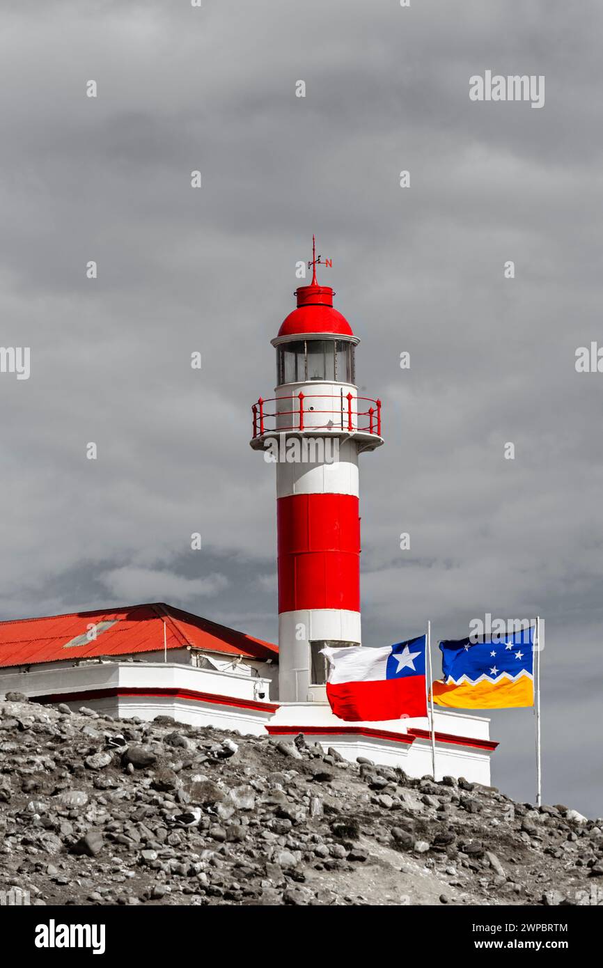 Magdalena Island Lighthouse, Magellan Strait, Magallanes Region, Chile ...