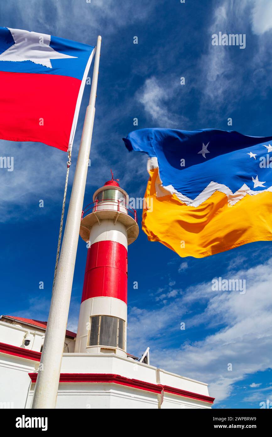Magdalena Island Lighthouse, Magellan Strait, Magallanes Region, Chile ...