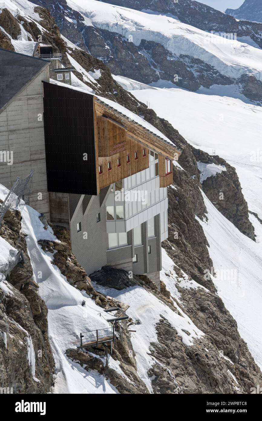 Top of Europe, Sphinx observatory at the top of Junfrau in Switzerland ...